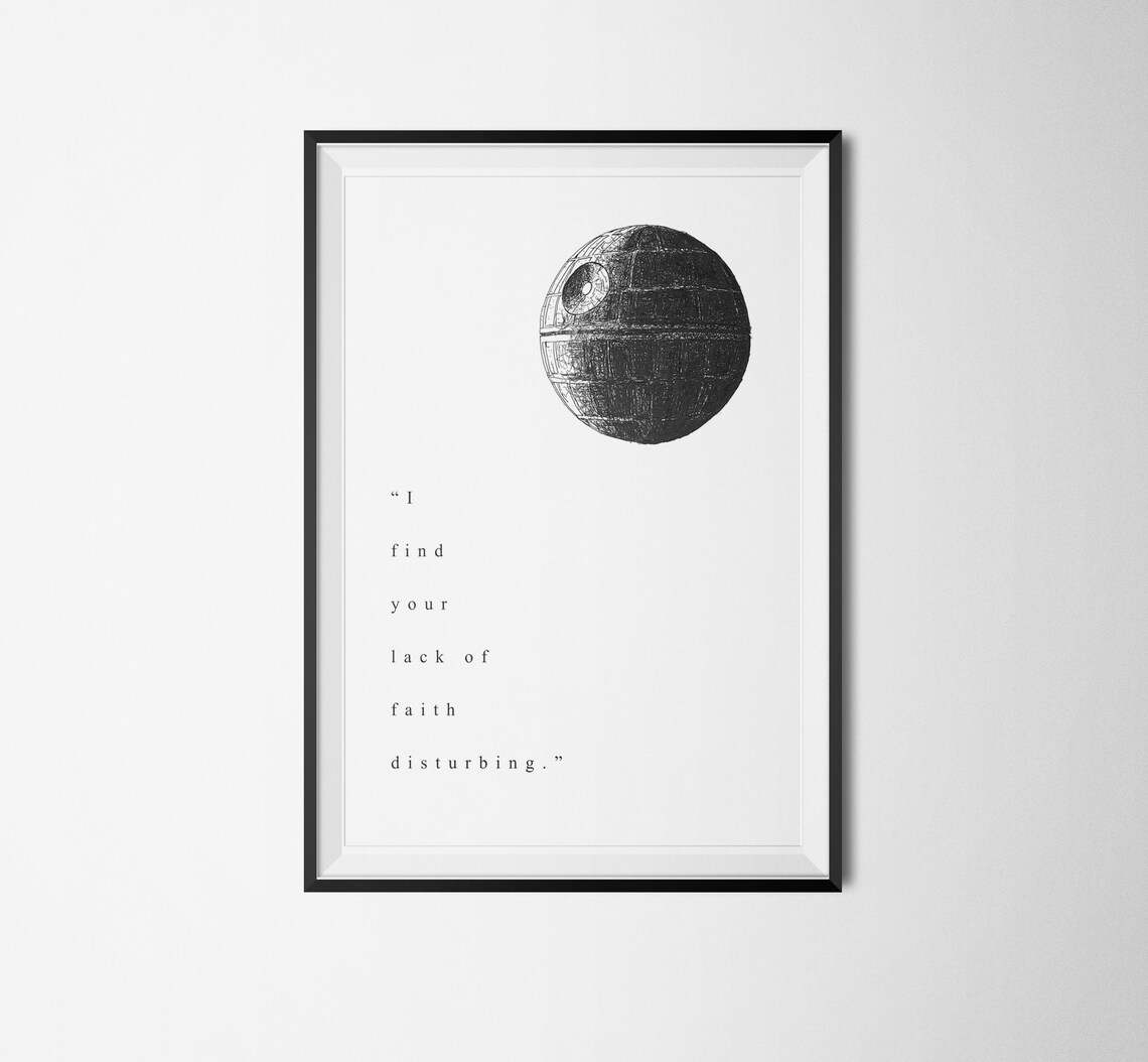 Death Star Poster Vader Quote the Force Fanart Instant - Etsy