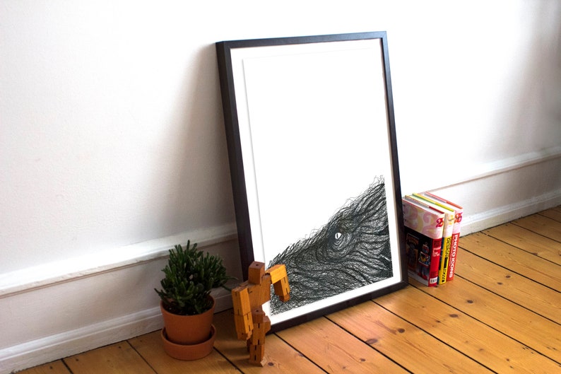 The Dragon Ink Drawing Poster Art Print Instant Download | Etsy