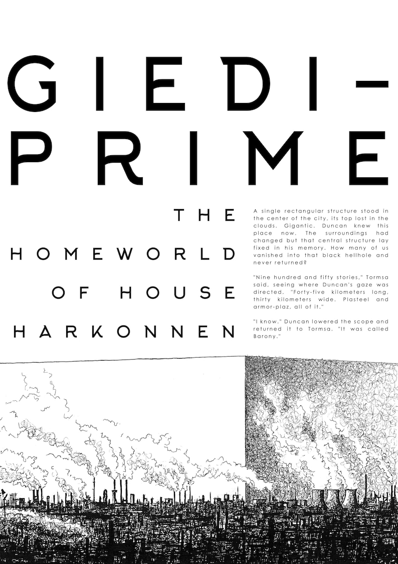 GIEDI-PRIME - House Harkonnen - D. Poster - D. by Frank Herbert ...