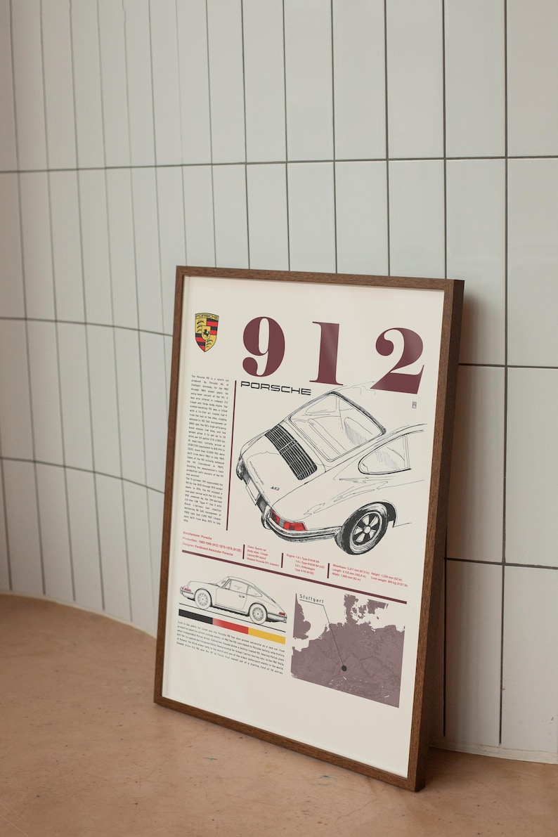 912 - 1966 - Midcentury German Car Poster V2 - Etsy