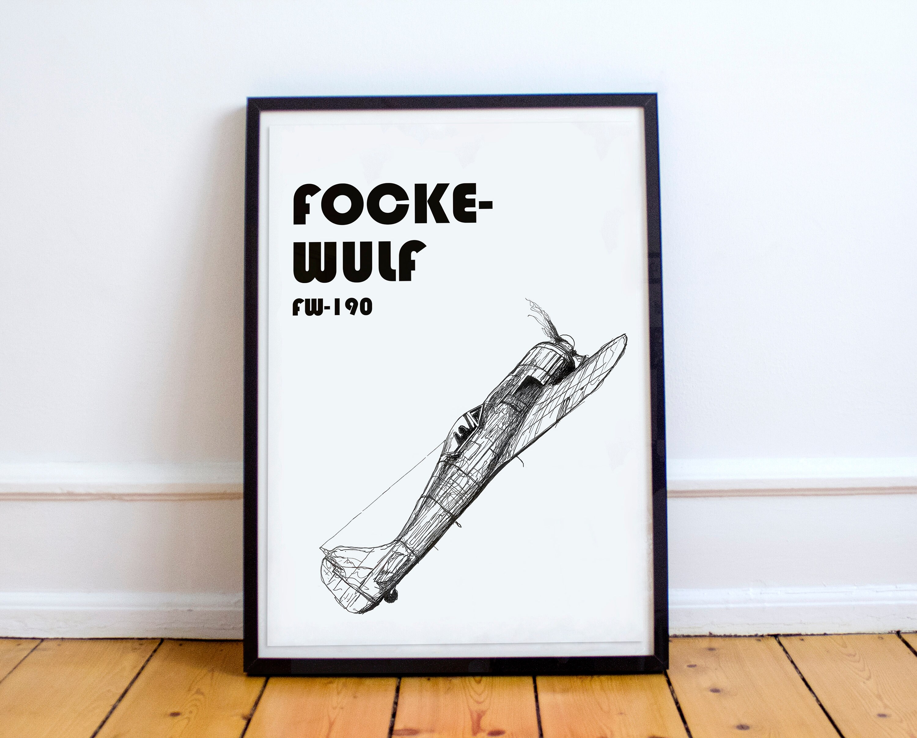 Focke-wulf Fw 190 - Ww2 German Fighter Plane - Luftwaffe - Minimalist ...