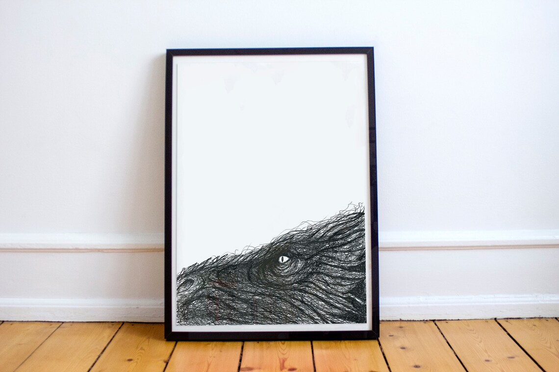 The Dragon - Ink Drawing Poster - Art Print - Instant Download - Etsy