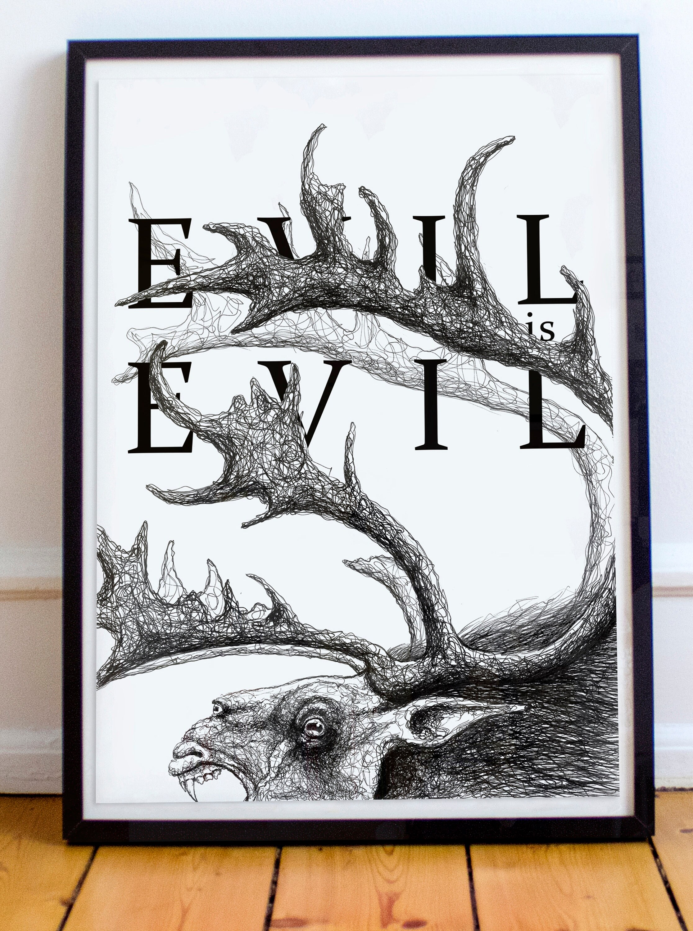 Quote Poster Geralt of Rivia Evil is Evil Fiend - Etsy