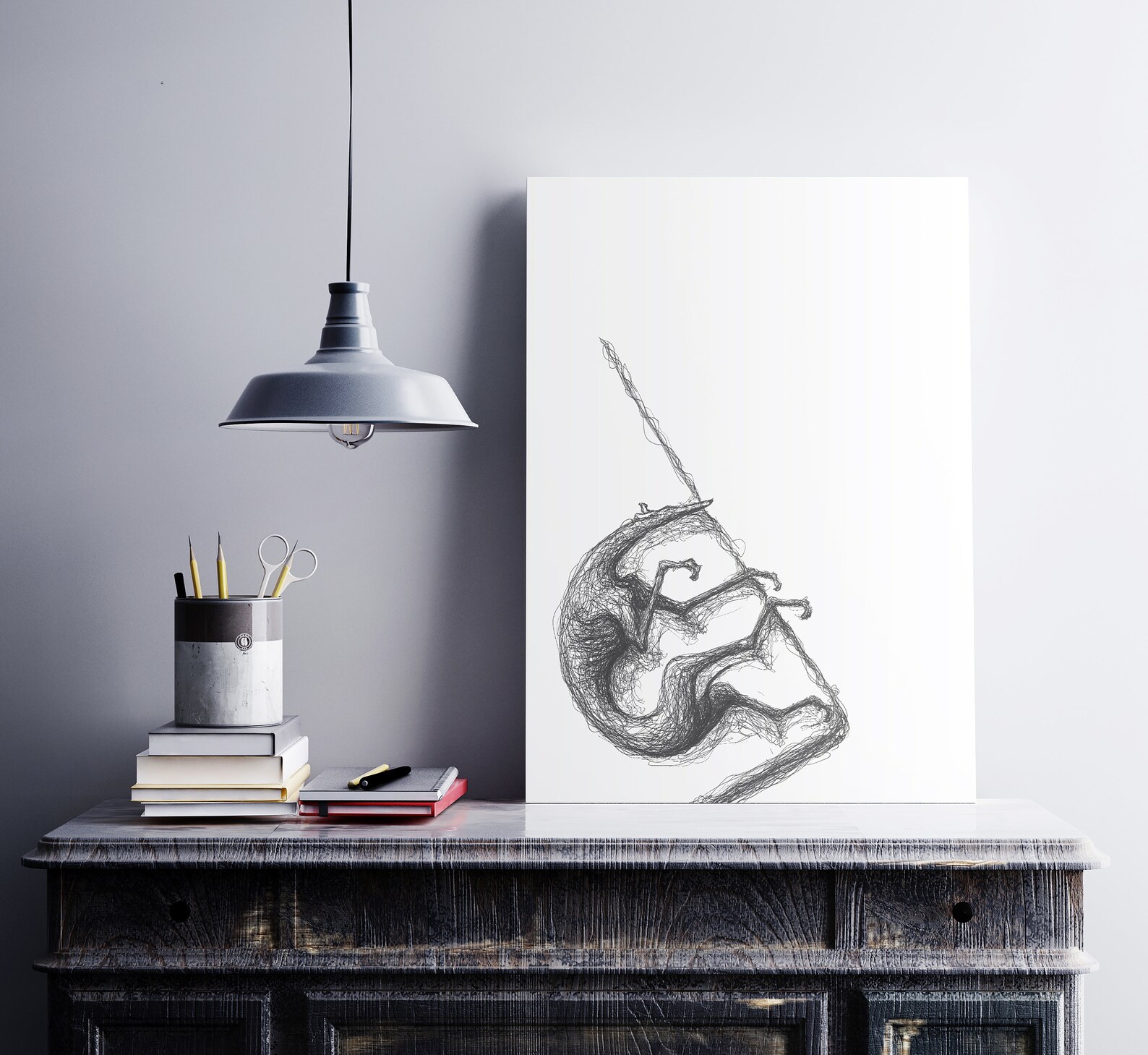 Impresión de galgo durmiendo - Dibujo a tinta - Etsy México