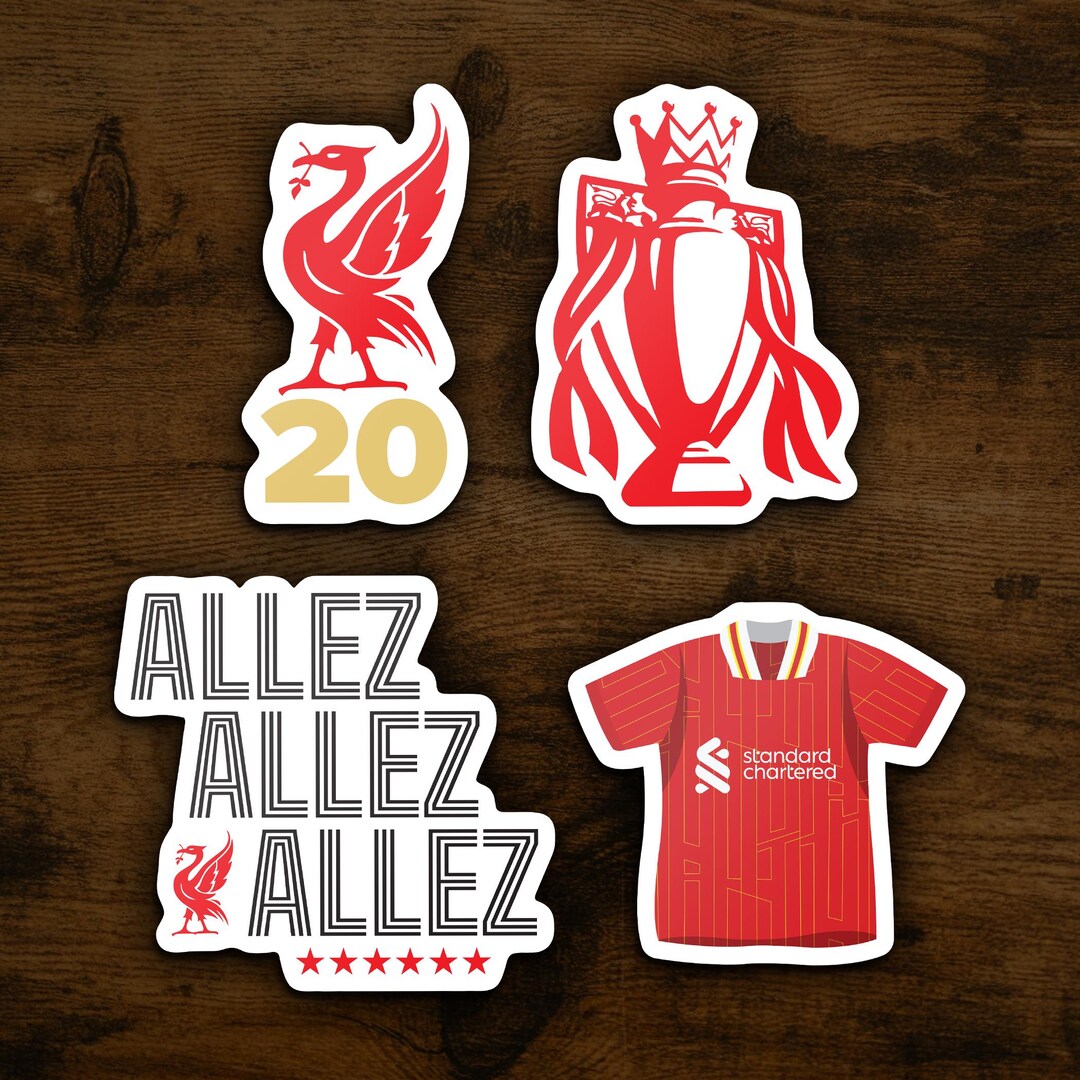 Liverpool FC Stickers Premier League Champions | Set of 4 Vinyl ...