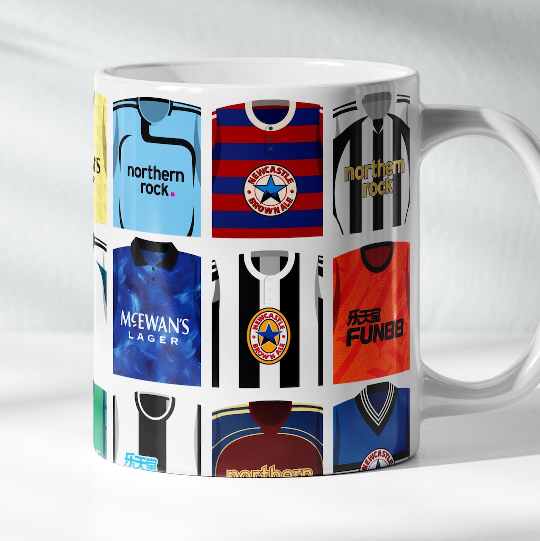 Newcastle United Mug | 11oz Classic Football Kits History Ceramic Cup ...