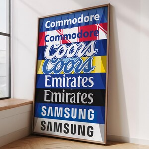 Chelsea FC Football Shirt Poster Commodore Home Decor Unframed Football ...