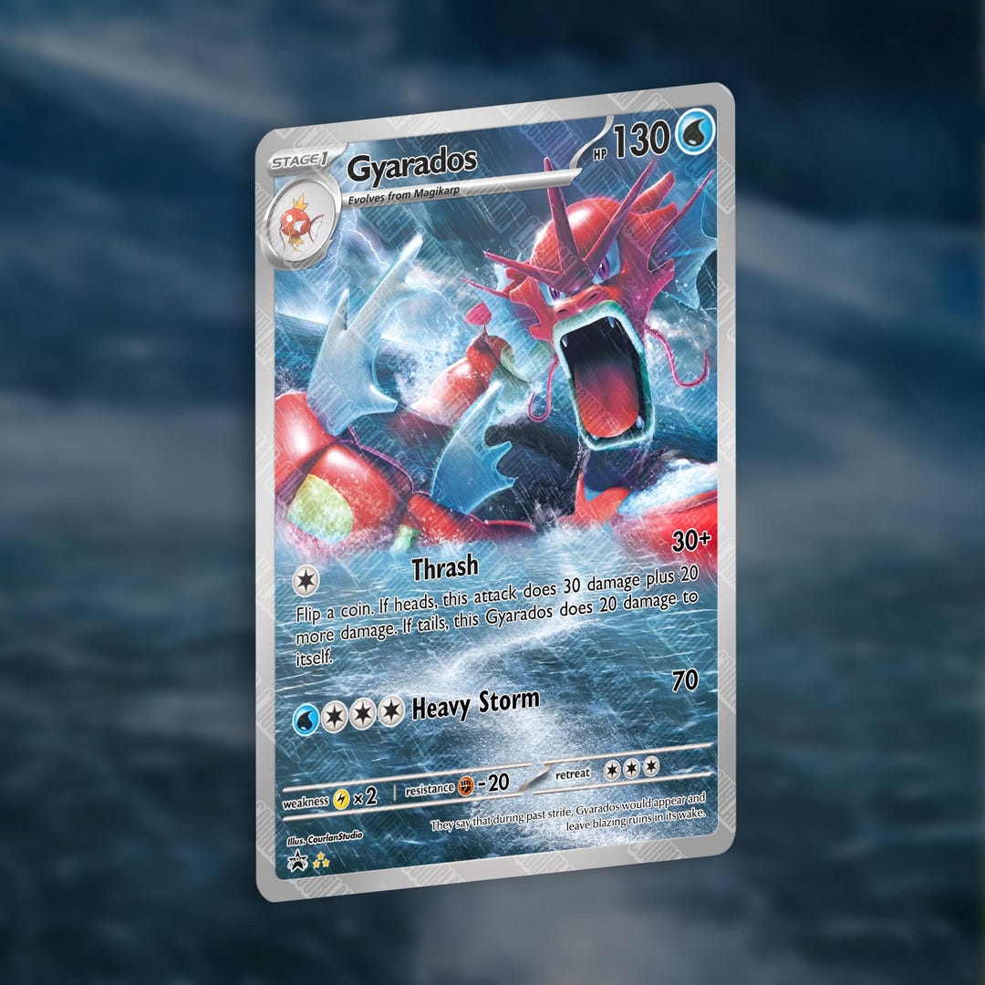 Gyarados Custom Card | Holographic Card TCG - Etsy