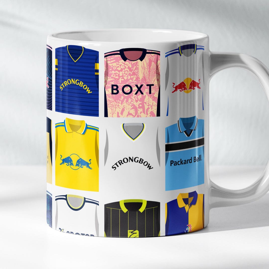 Leeds United Mug | 11oz Classic Football Kits History Ceramic Cup - Etsy UK