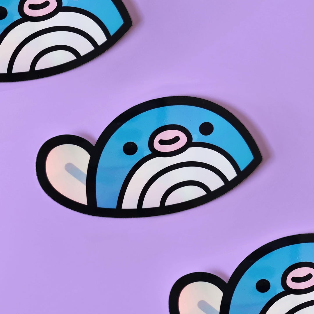 Holographic Tadpole Sticker | Holographic Vinyl Stickers - Etsy