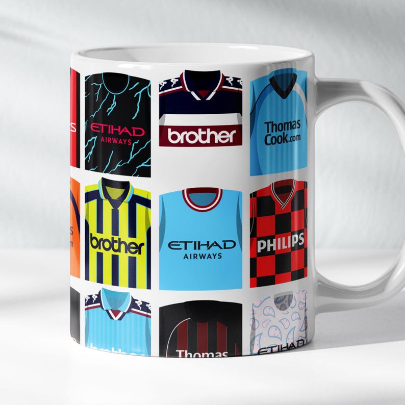 Manchester City Retro Kit History Poster | Home Decor Unframed Football ...