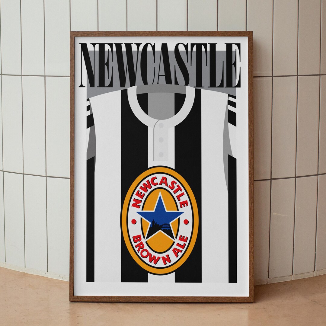 Newcastle United Football Shirt Poster Brown Ale Home Decor Unframed ...
