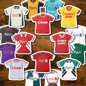 Liverpool FC Retro Kit Collection Poster | Home Decor Unframed Football ...