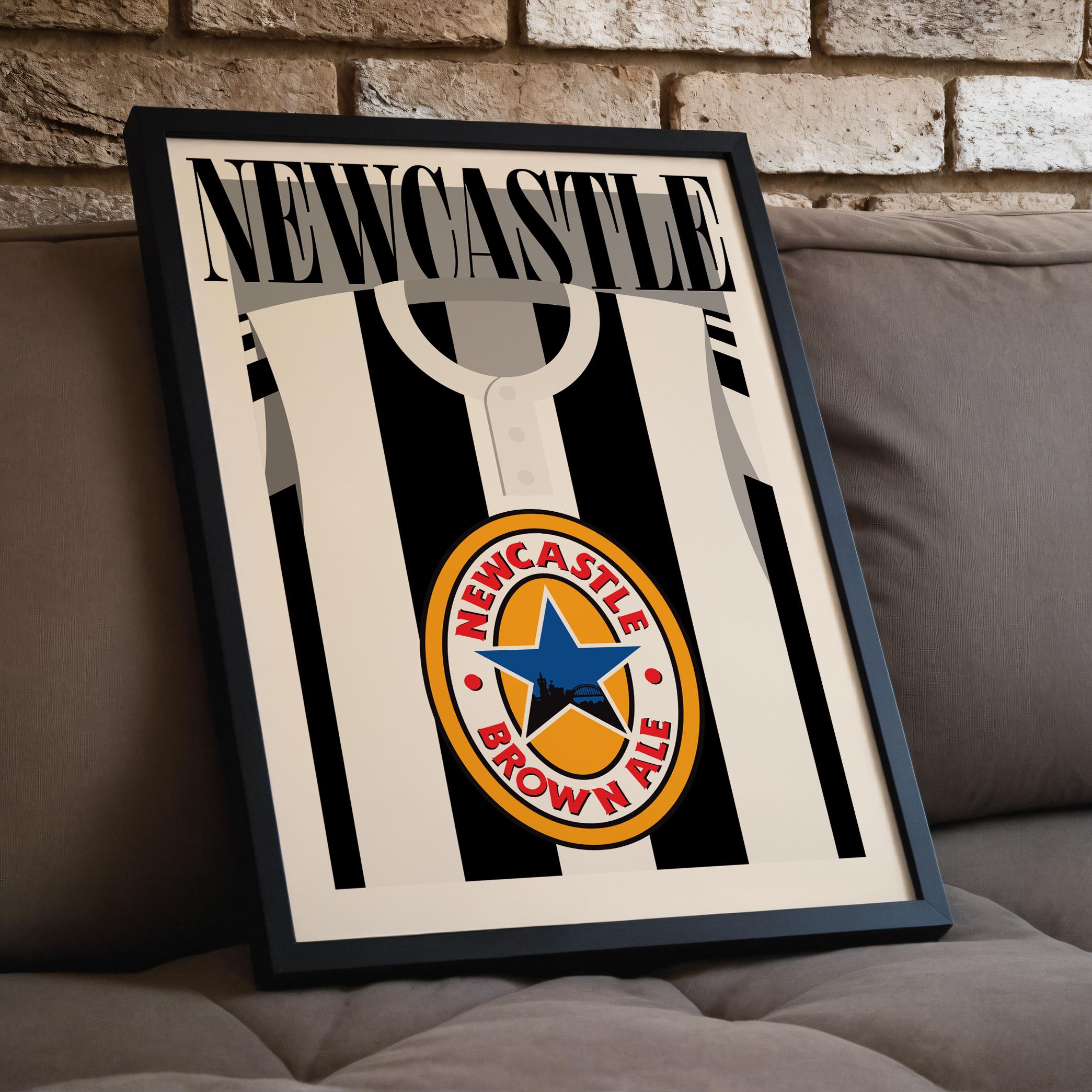 Newcastle United Retro Kit History Art Print: Football Club Wall Decor ...