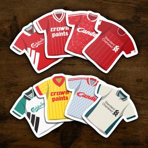 Liverpool FC Retro Kit Collection Poster | Home Decor Unframed Football ...