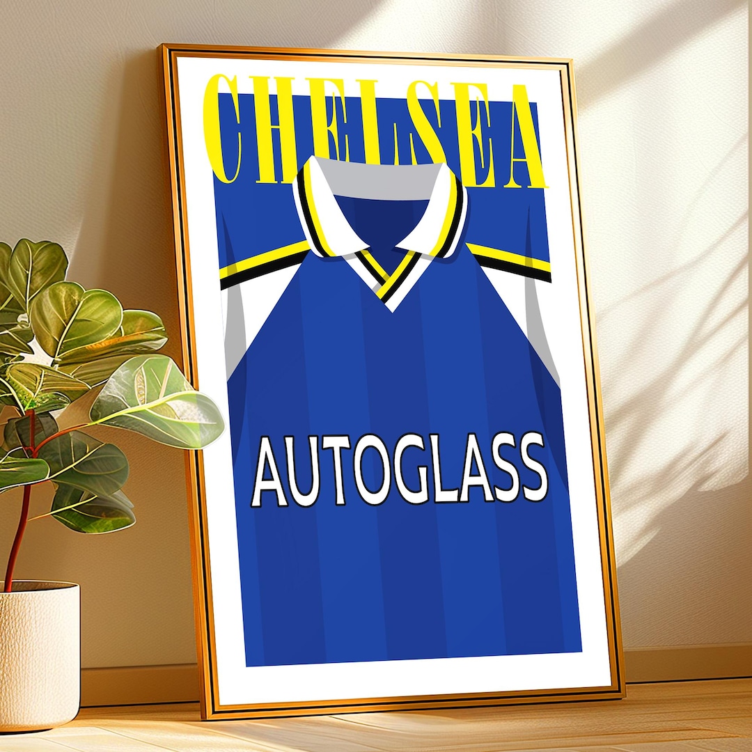 Chelsea FC Football Shirt Poster Autoglass Home Decor Unframed Football ...