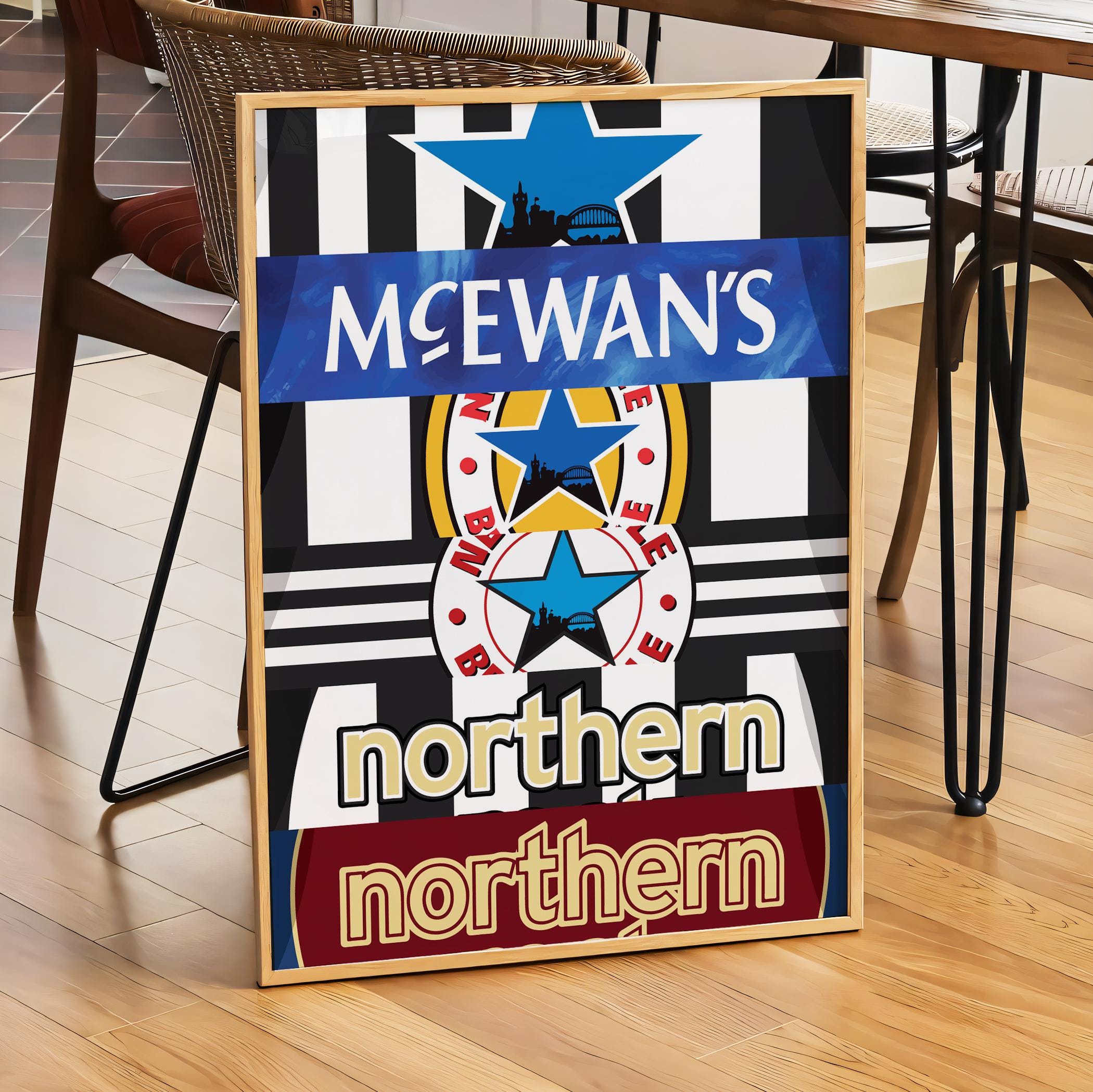 Newcastle United Classic Shirts Poster | Home Decor Unframed Football ...