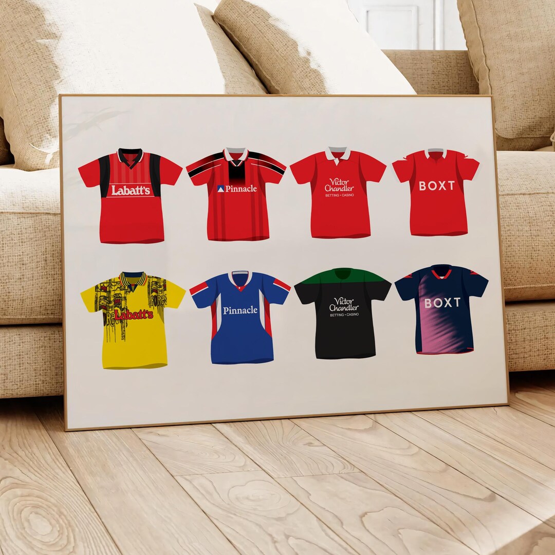 Nottingham Forest Classic Shirts Poster | Home Decor Unframed Football ...
