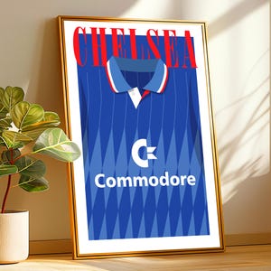 Chelsea FC Football Shirt Poster Commodore Home Decor Unframed Football ...