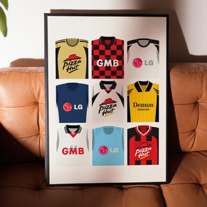 Fulham FC Retro Kit History Poster | Home Decor Unframed Football Club ...