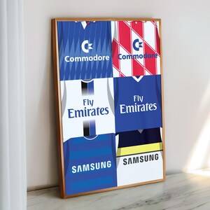Chelsea FC Football Shirt Poster Commodore Home Decor Unframed Football ...