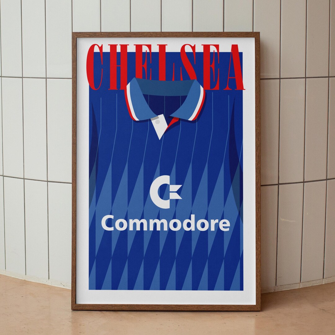 Chelsea FC Football Shirt Poster Commodore Home Decor Unframed Football ...