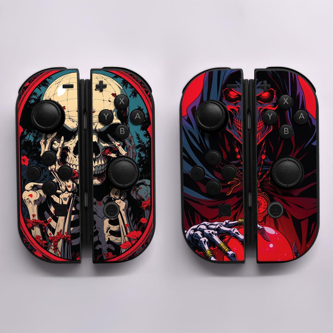 Switch Joycon Skin Vinyl Sticker | Horror Skeletons Vinyl Controller ...