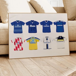Chelsea FC Retro Kit History Poster | Home Decor Unframed Football Club ...