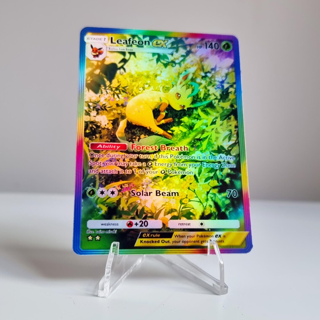 Leafeon Ex Pocket Holographic Card Triumphant Light | Custom Made TCG ...
