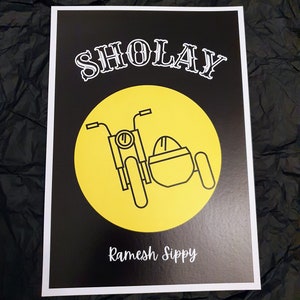 Sholay (1975) - A4 Bollywood Film Art Print, Desi Poster Print, Hindi ...