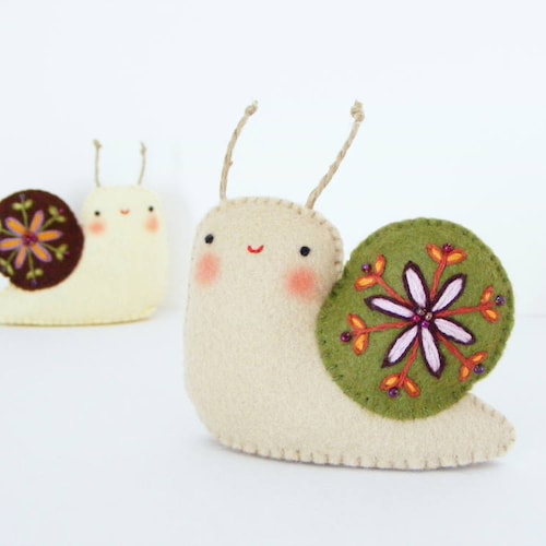 Felt PDF Sewing Pattern Felt Embroidered Snail Easy Sewing - Etsy