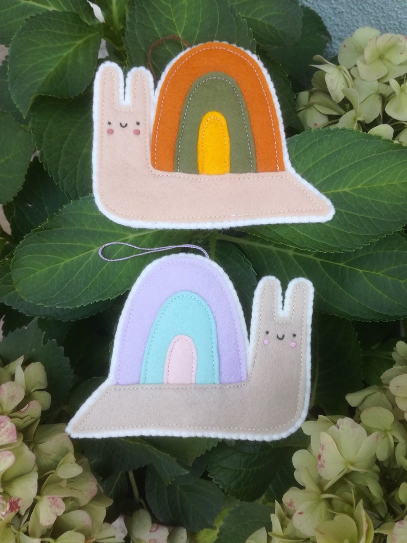 Felt PDF Sewing Pattern Rainbow Snail Felt Ornament Fall - Etsy