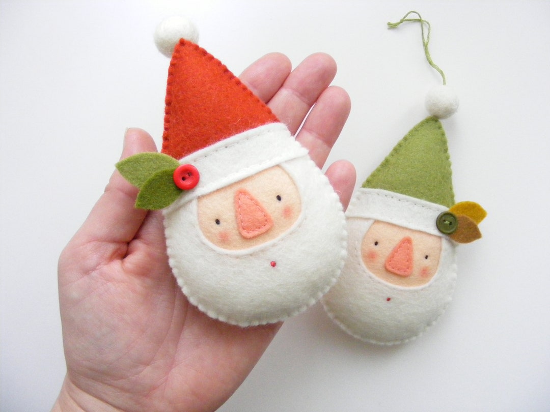 Felt Santa Ornament PDF Pattern: DIY Christmas Decoration (digital Item ...