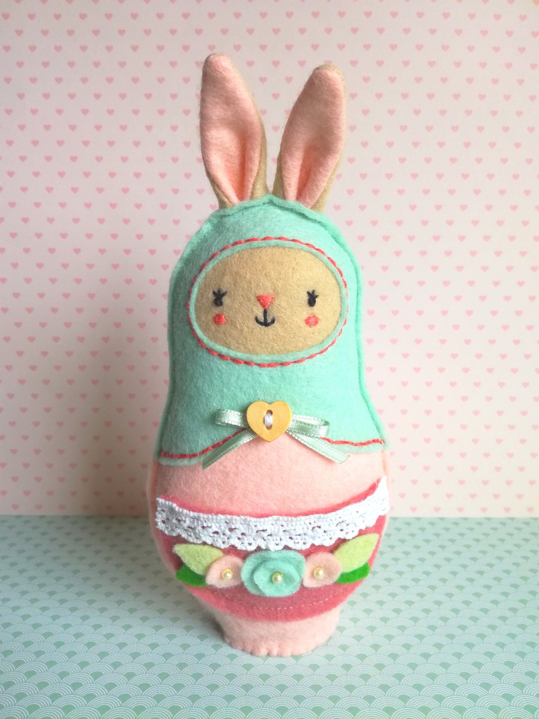 Felt PDF Sewing Pattern Babushka Bunny Easter Decoration, Matrioska ...
