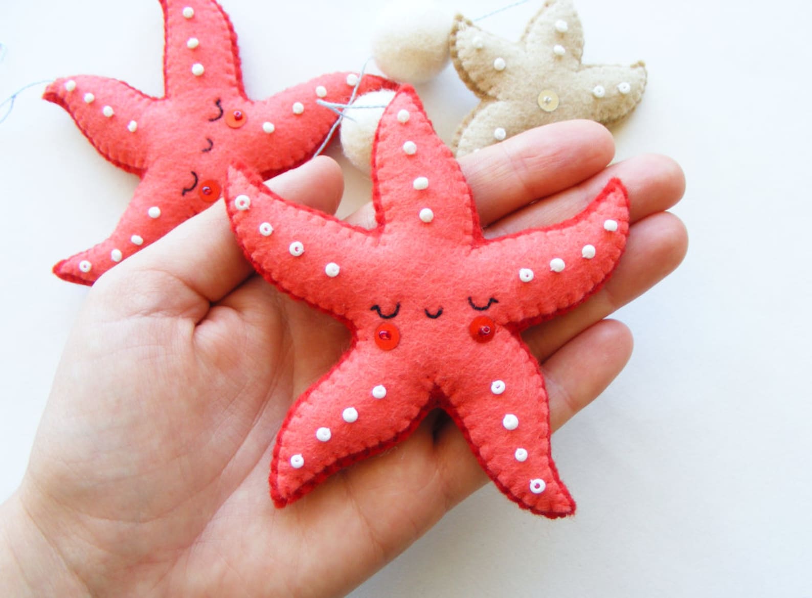 Felt PDF Sewing Pattern Starfish Mobile Felt Ornaments | Etsy