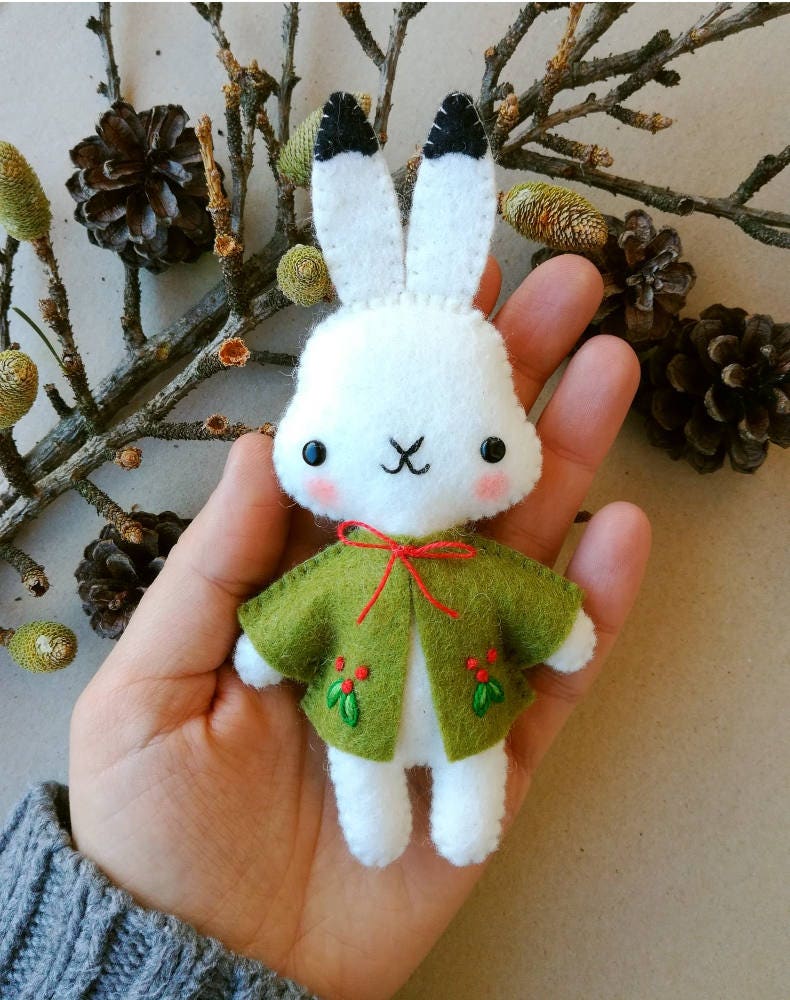 Felt PDF Sewing Pattern Arctic Hare Ornament Christmas - Etsy