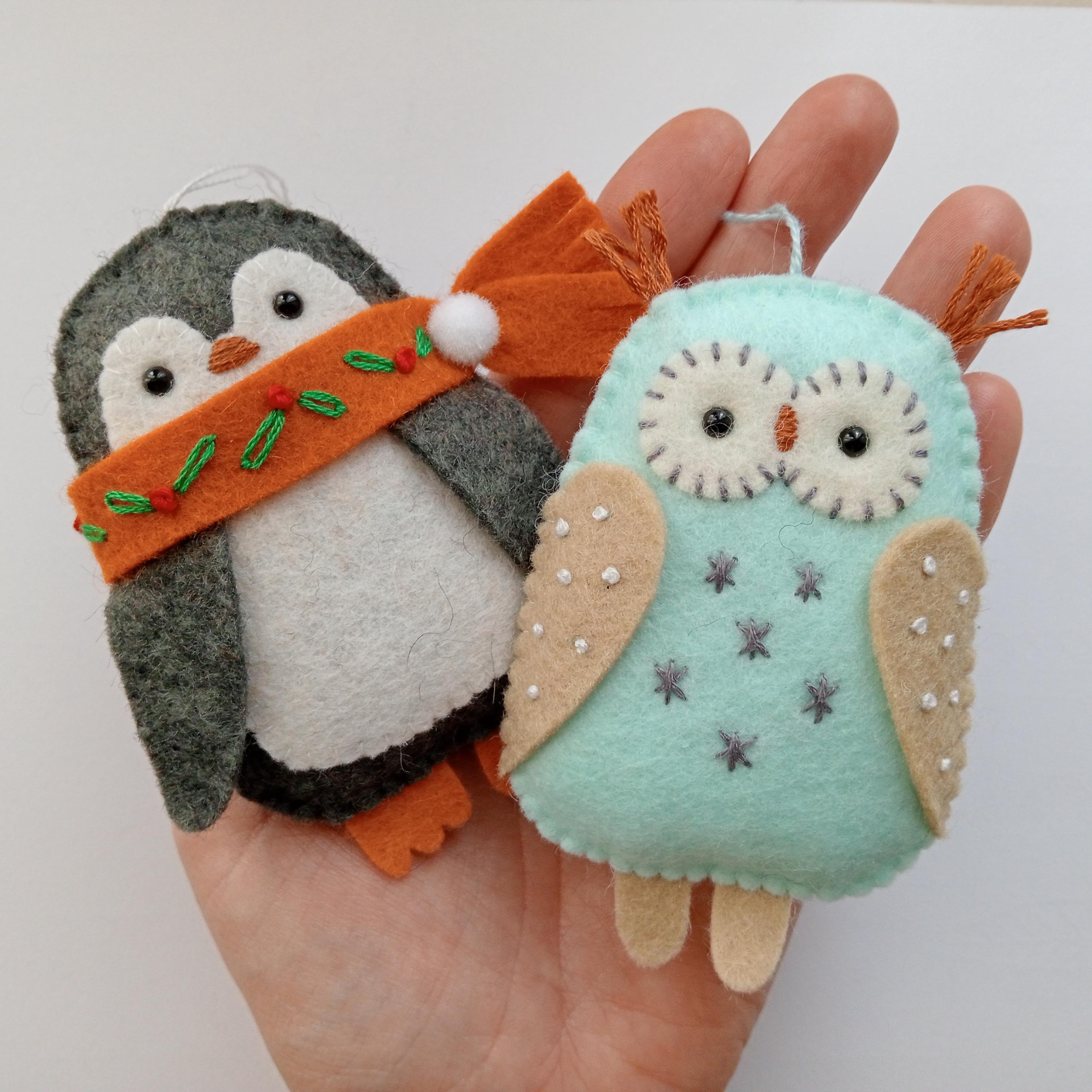 PDF Sewing Pattern - Snowflake the Owl and Berry the Penguin - DIY ...