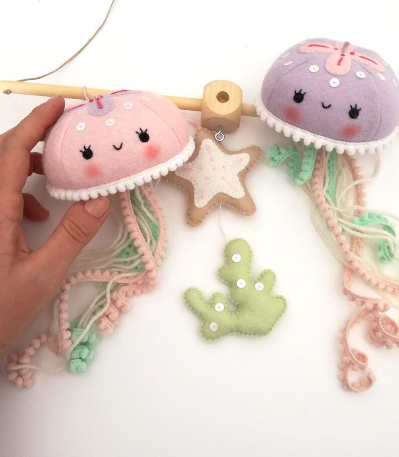 Felt Jellyfish Mobile PDF Pattern: Nautical Nursery Ornaments (digital ...