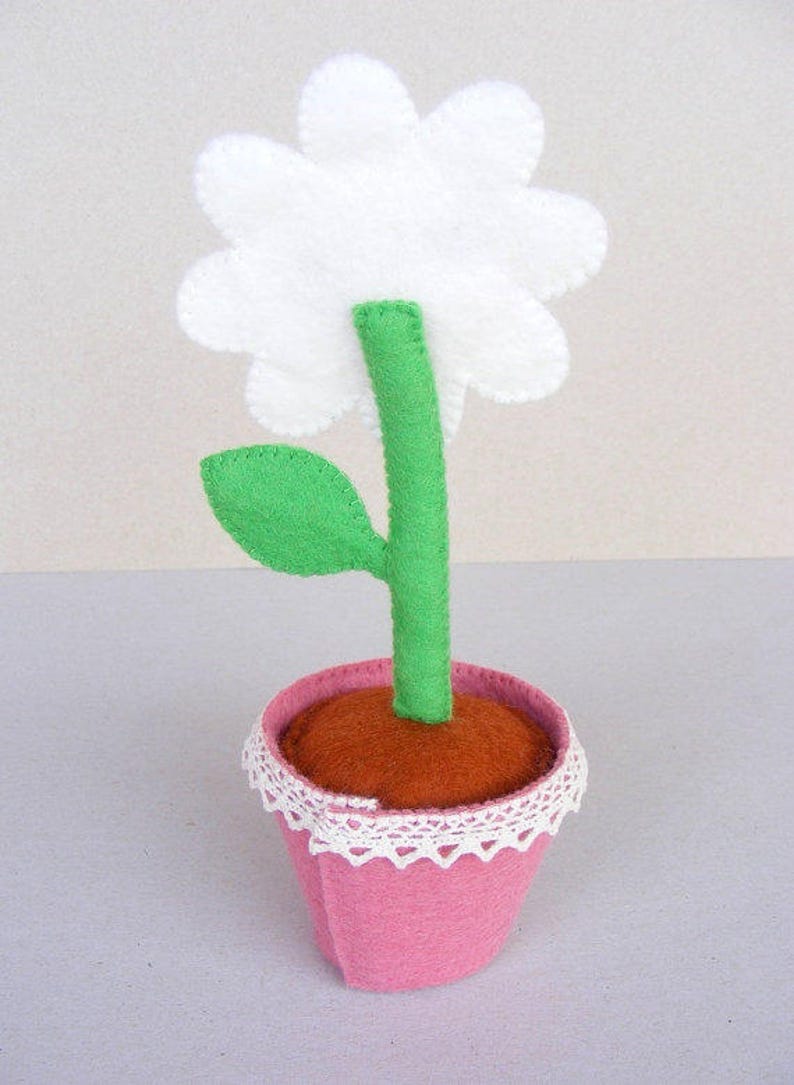 Felt PDF Sewing Pattern Daisy in a Pot DIY Felt Flower - Etsy