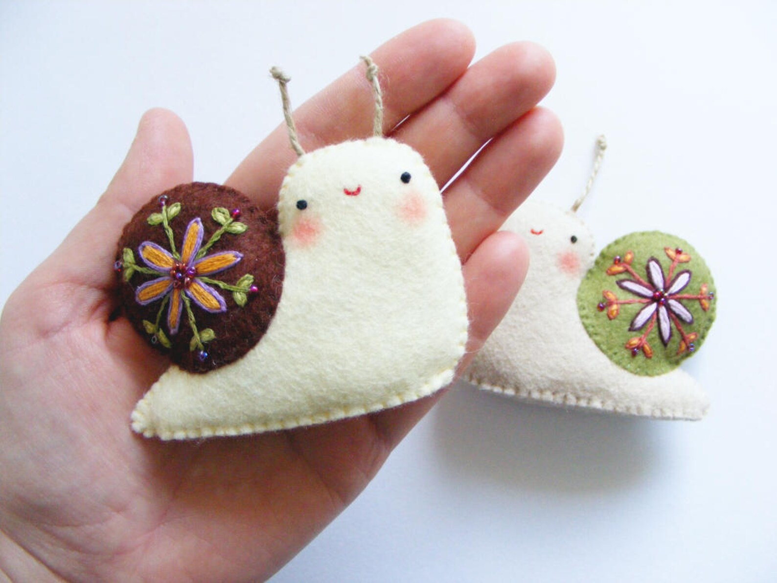 Felt PDF Sewing Pattern Felt Embroidered Snail Easy Sewing - Etsy