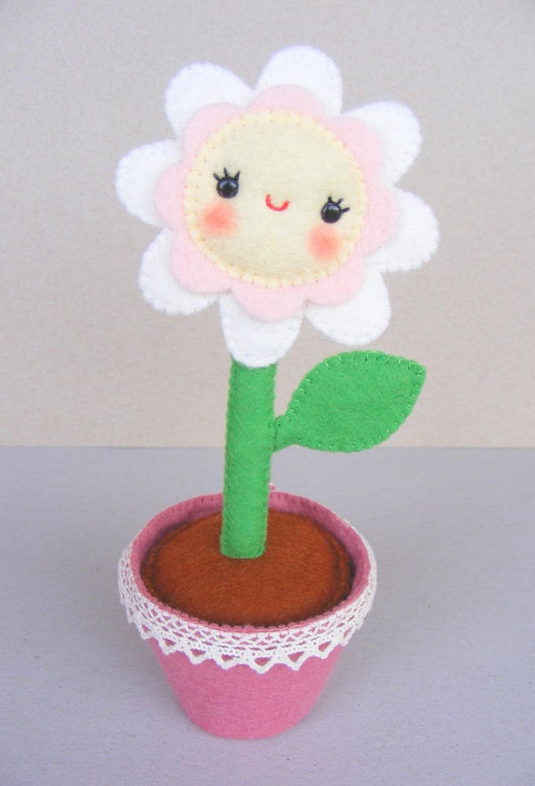 Felt Flower Sewing Pattern: DIY Daisy in Pot (PDF Pattern) - Etsy