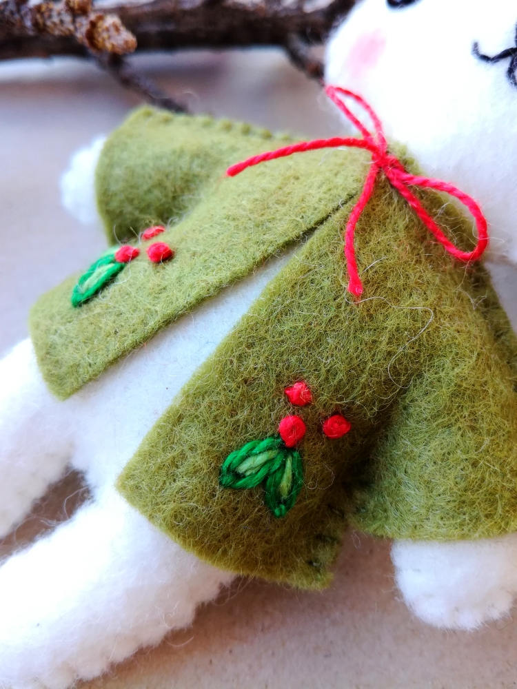 Felt PDF Sewing Pattern Arctic Hare Ornament Christmas - Etsy