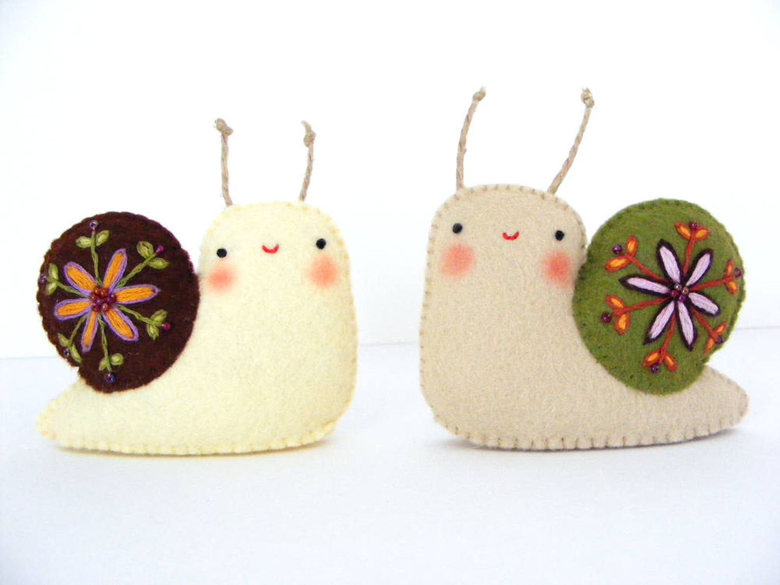 Felt PDF Sewing Pattern Felt Embroidered Snail Easy Sewing - Etsy