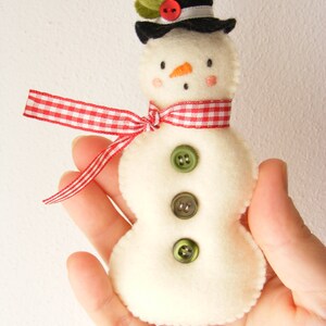 PDF Sewing Pattern - Felt Snowman Ornament - DIY Christmas Decoration ...