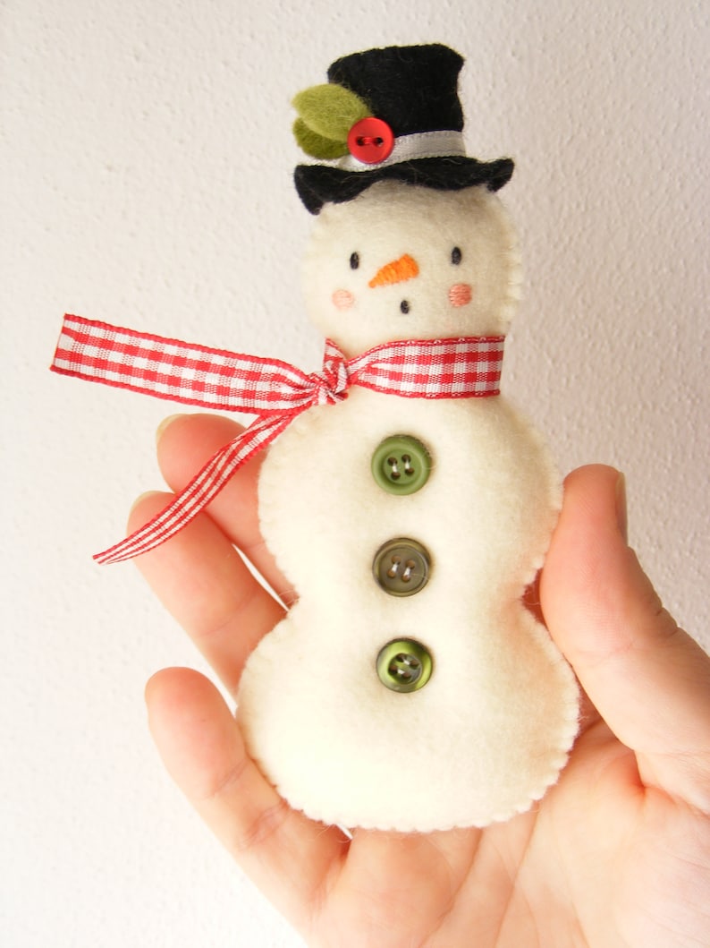 PDF Sewing Pattern - Felt Snowman Ornament - DIY Christmas Decoration ...