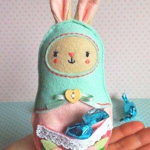 Felt PDF Sewing Pattern Babushka Bunny Easter Decoration, Matrioska ...
