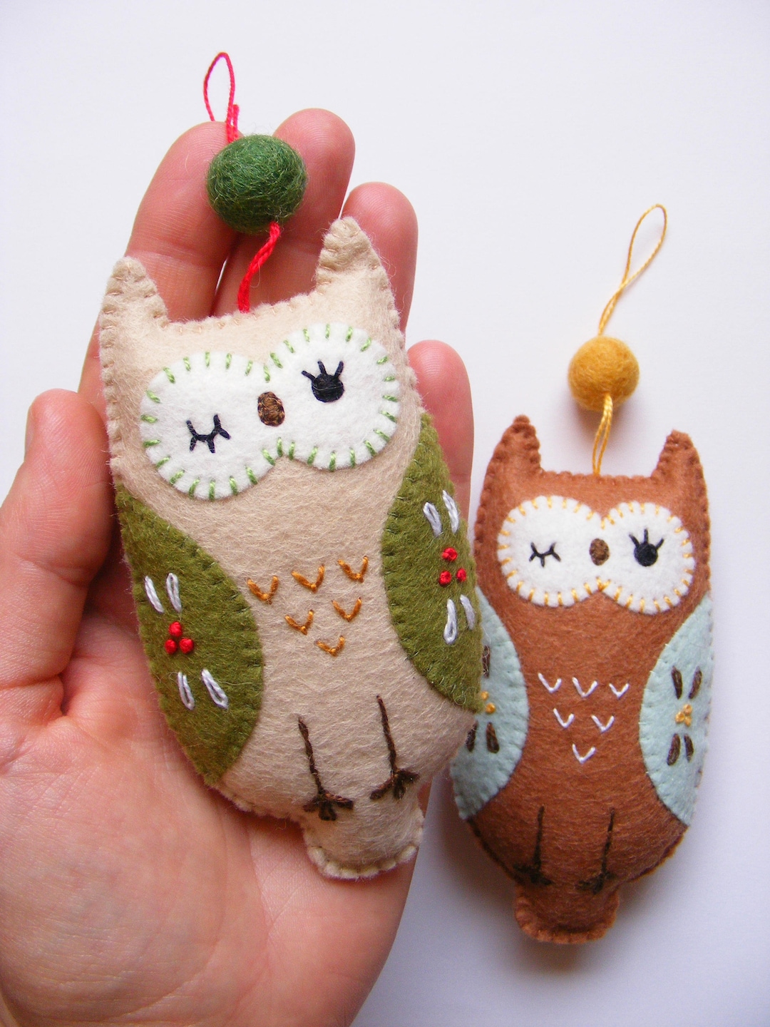 Felt Owl Ornament Sewing Pattern: DIY Christmas Decoration (PDF Pattern ...