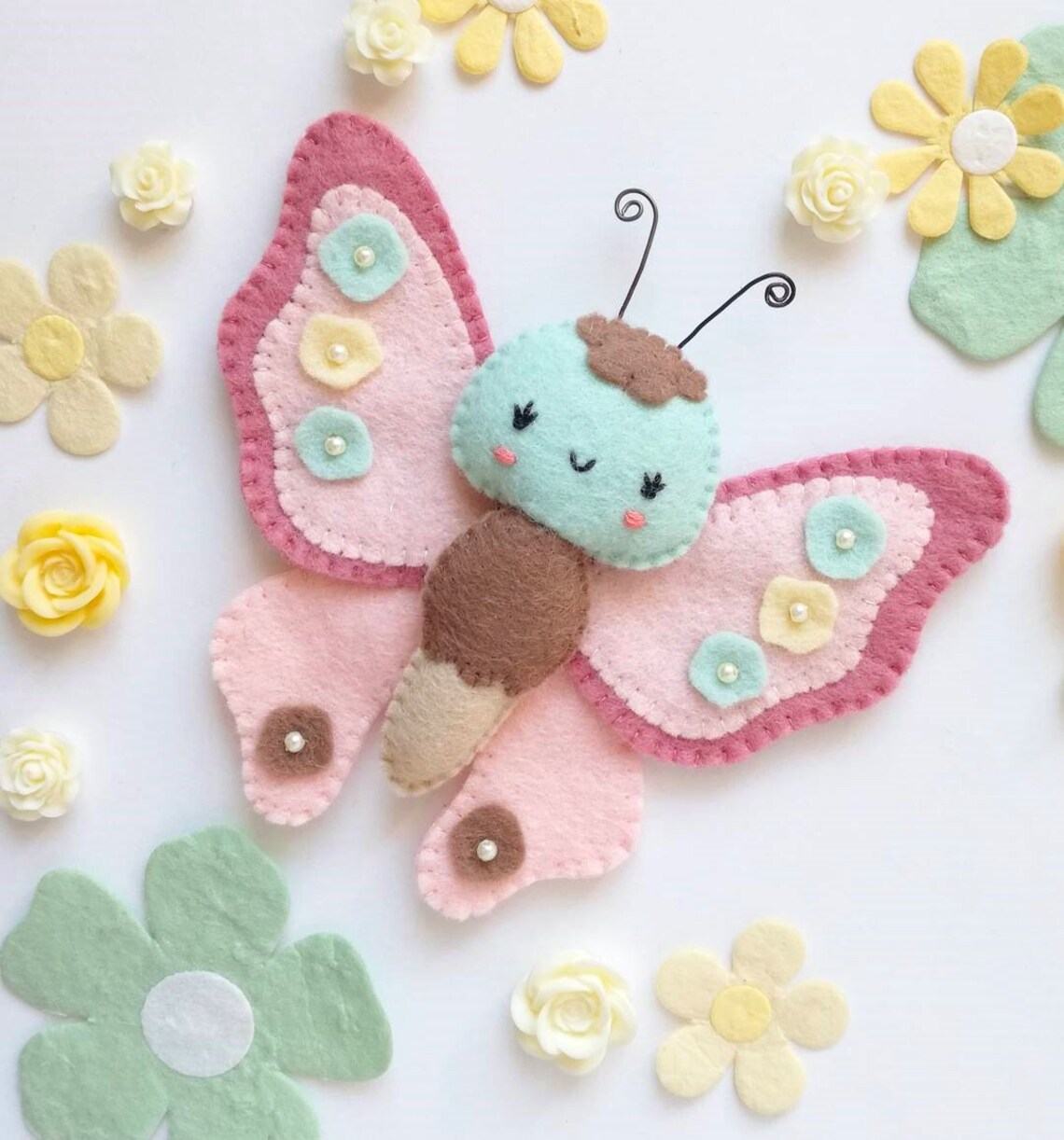 Felt PDF Sewing Pattern Cute Little Butterfly Felt Easter - Etsy UK