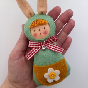 PDF Sewing Pattern - Bunny Boy Pocket Softie - Felt Softie, DIY Pocket ...