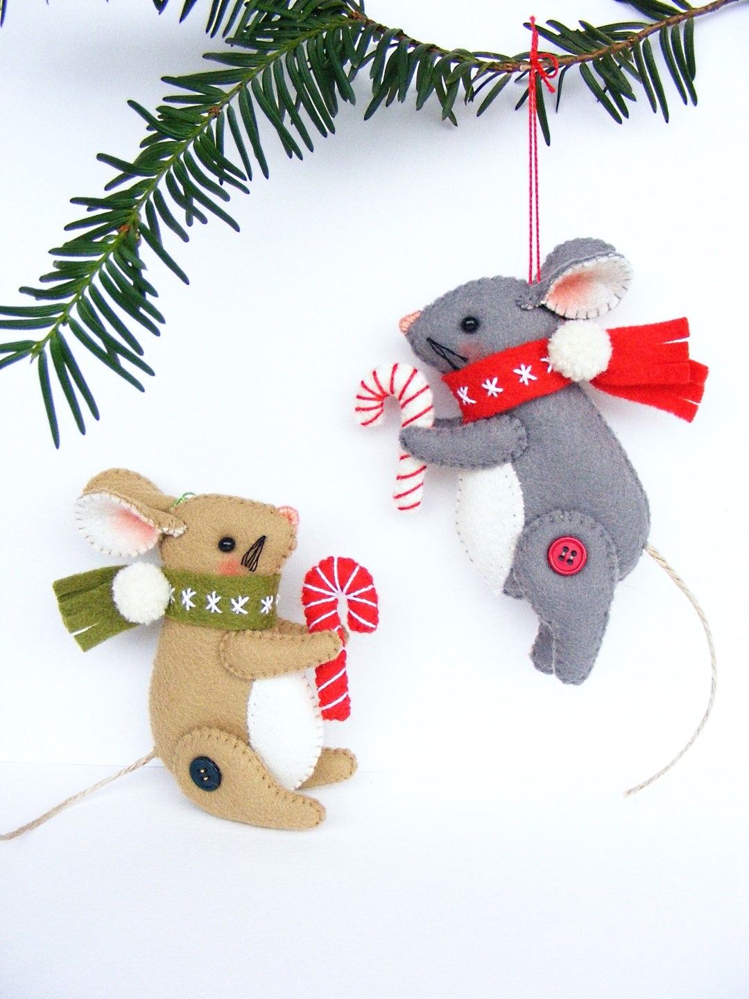 Felt Christmas Mouse Ornament Sewing Pattern (PDF) - Etsy
